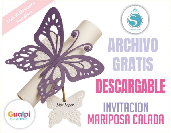 Invitación Mariposa Calada – Archivo Gratis para Silhouette Cameo - Gualpi