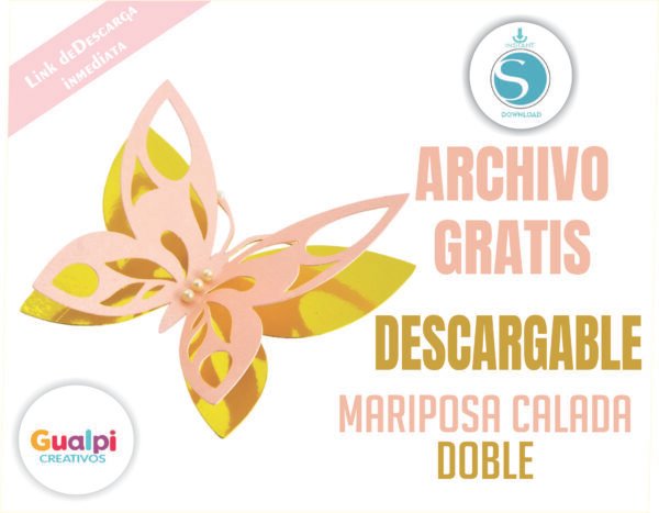 Mariposa Calada Doble – Archivo Gratis para Silhouette Cameo - Gualpi