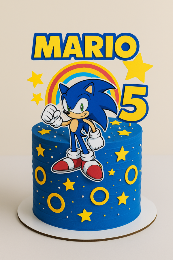 Topper Sonic Arcoíris en Capas SVG GRATIS – Archivo Descargable para ...