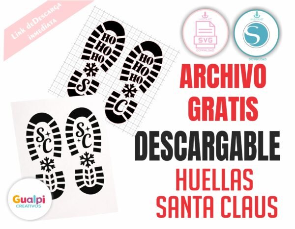 Huellas de Santa Claus SVG GRATIS – Archivo Descargable para Silhouette ...
