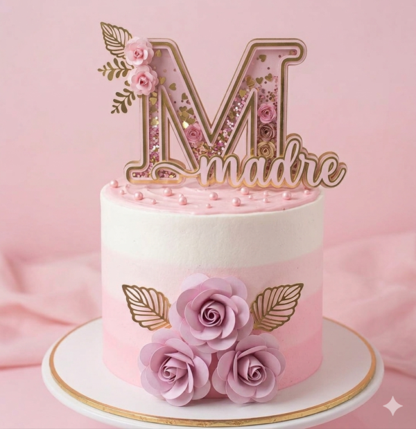 Topper Mamá SVG Gratis Letra M Shaker | Decoración para Torta Día de la ...